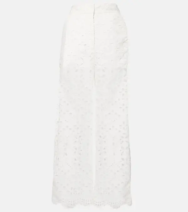 Veronica Beard Kemper Embroidered Wide-leg Pants