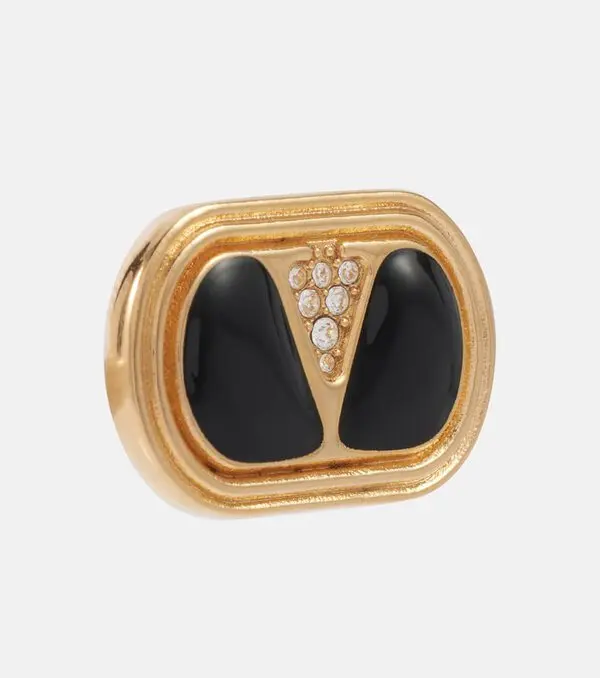 Valentino Garavani Ovalette Embellished Earrings - Gold