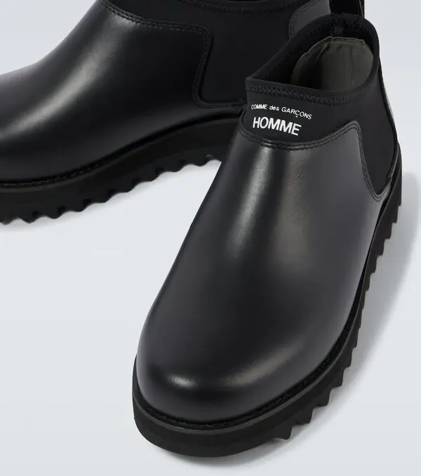 Comme Des Garçons Homme Logo Leather Boots