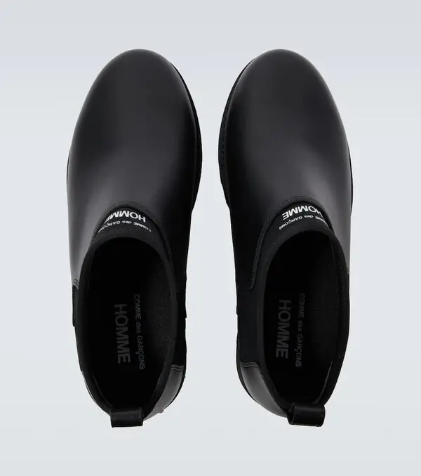 Comme Des Garçons Homme Logo Leather Boots