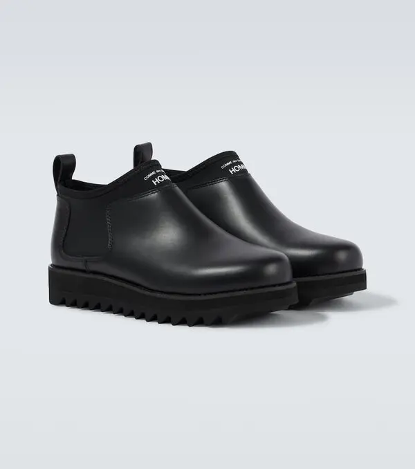 Comme Des Garçons Homme Logo Leather Boots