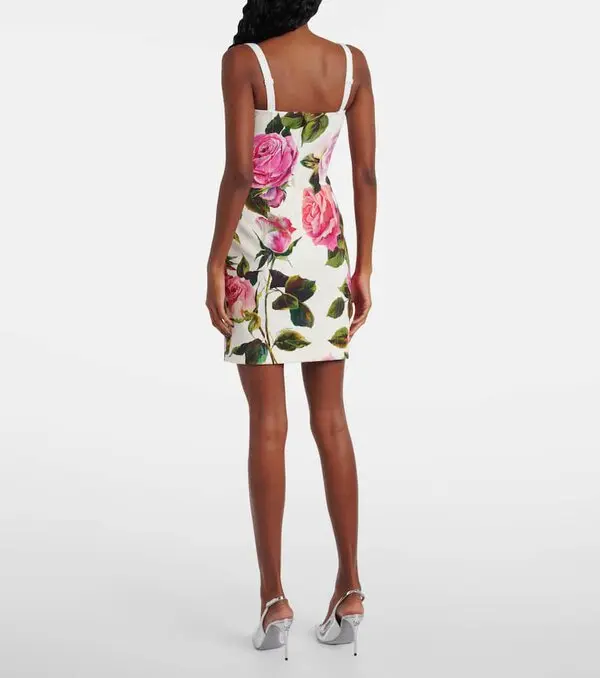 Dolce & Gabbana Floral Cotton-blend Minidress - White