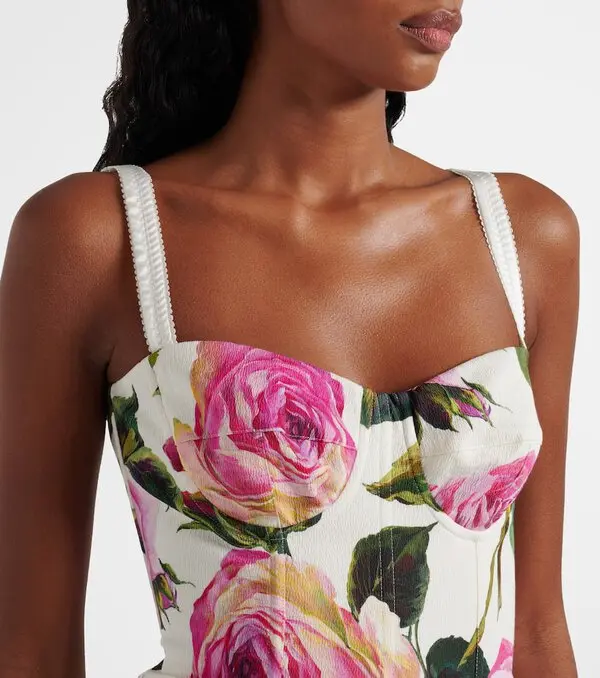 Dolce & Gabbana Floral Cotton-blend Minidress - White