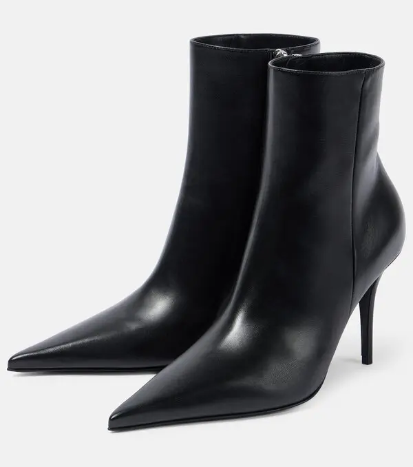 Amina Muaddi Barbara 90 Leather Boots