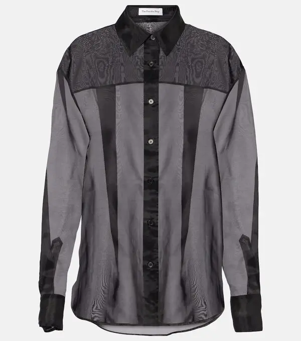 THE FRANKIE SHOP Peri Sheer Silk-blend Shirt - Black
