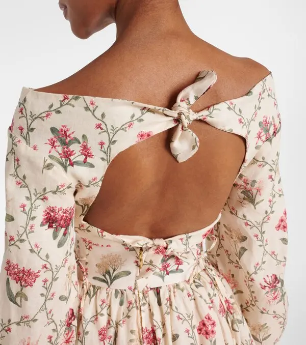 Agua Bendita Floral Linen Top