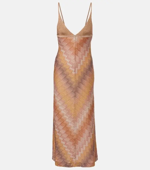 Missoni Lamé Midi Dress - Gold