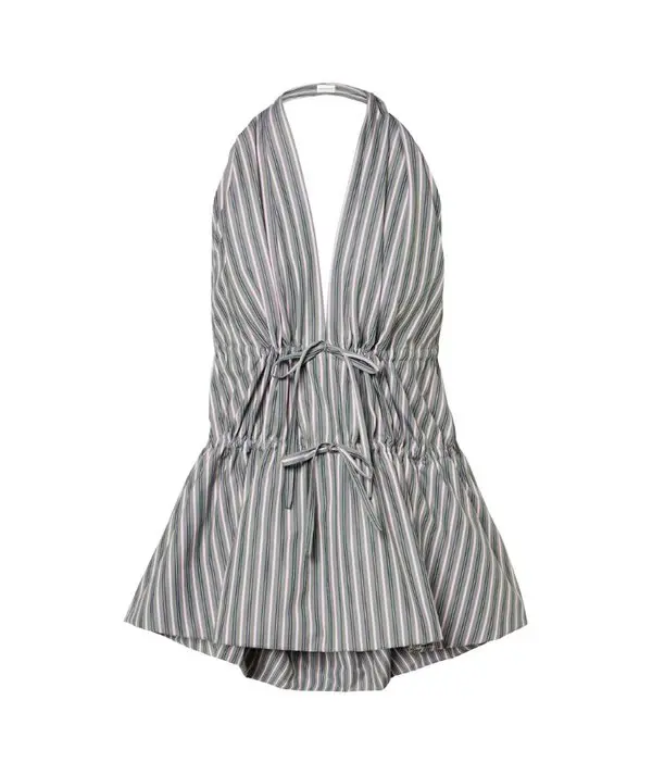 Dries Van Noten Striped Halterneck Cotton Top