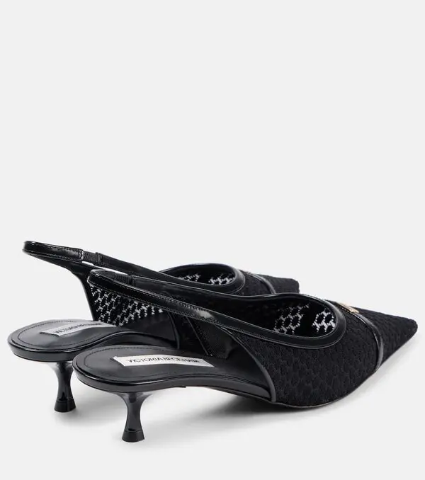Victoria Beckham Leather-trimmed Mesh Slingback Pumps