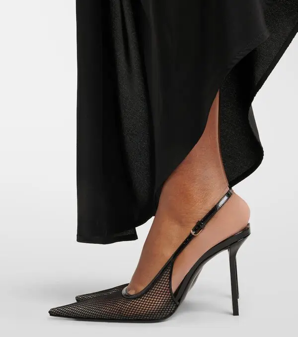 Victoria Beckham Leather-trimmed Mesh Slingback Pumps