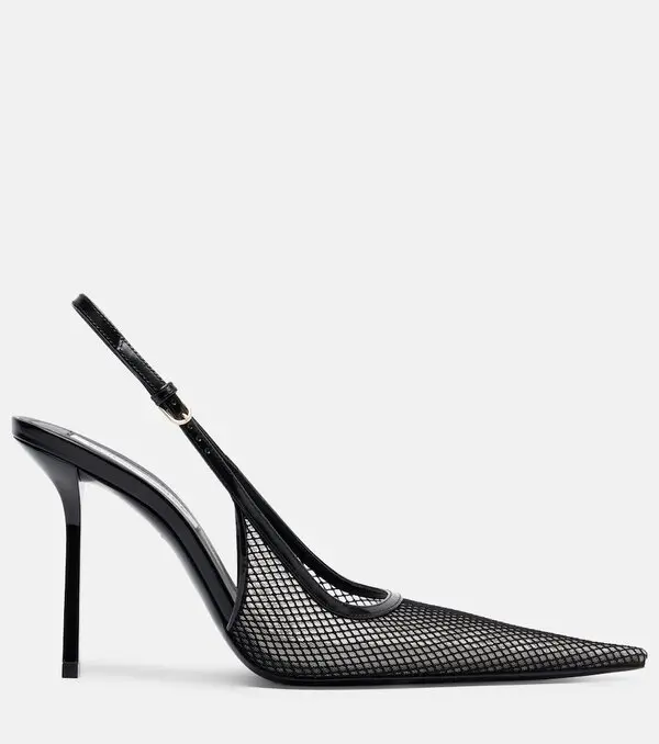 Victoria Beckham Leather-trimmed Mesh Slingback Pumps