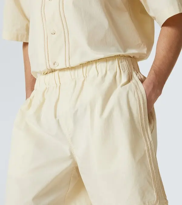 Commas Cotton Shorts - White