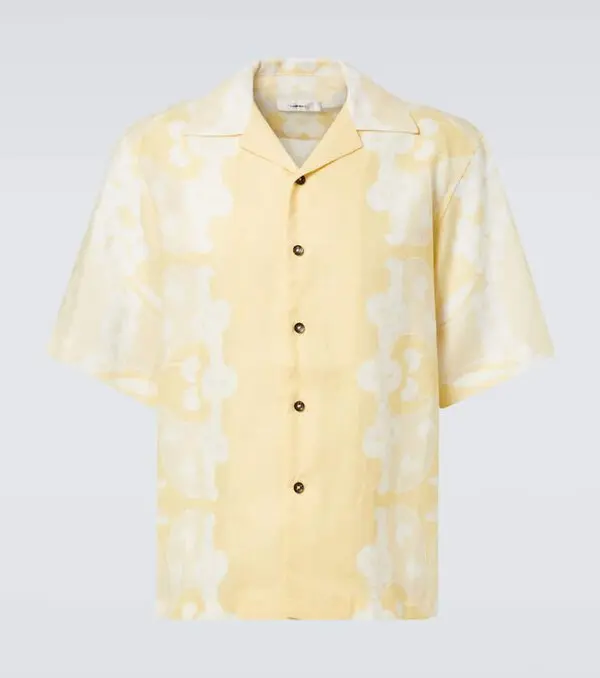 Commas Floral Linen Bowling Shirt