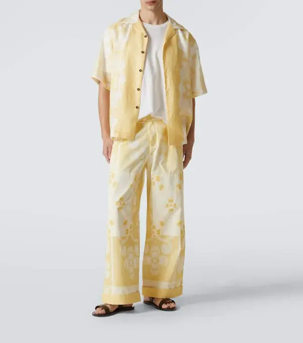 Commas Floral Linen Bowling Shirt