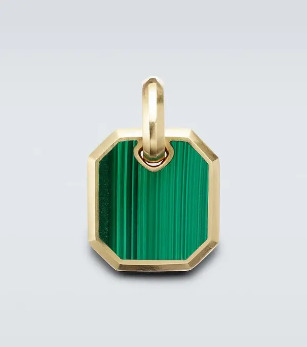 David Yurman 18k Yellow Amulet Pendant With Malachite - Gold