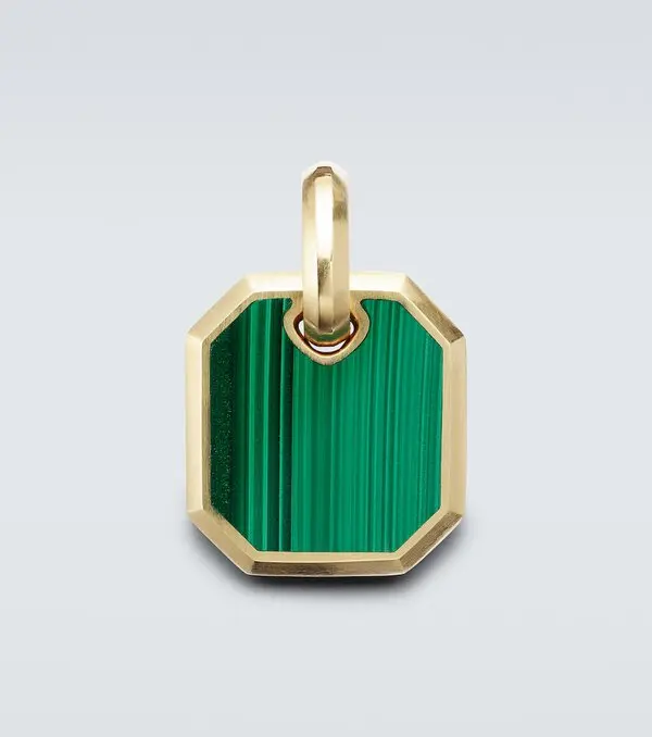 David Yurman 18kt Yellow Malachite Amulet Pendant - Gold