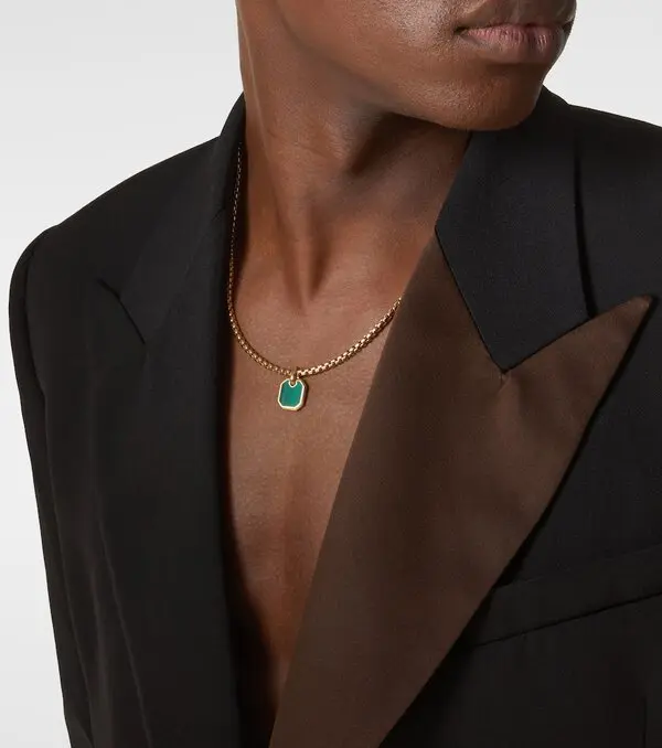 David Yurman 18kt Yellow Malachite Amulet Pendant