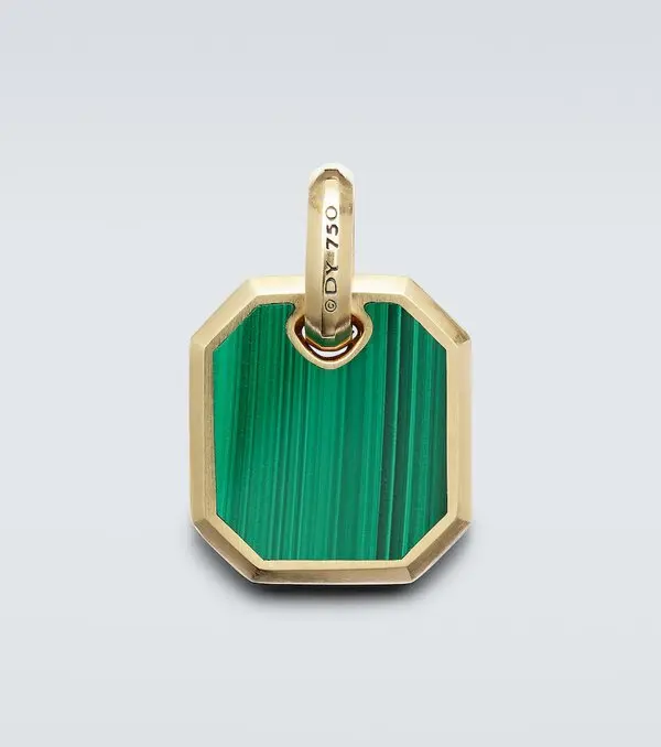 David Yurman 18kt Yellow Malachite Amulet Pendant