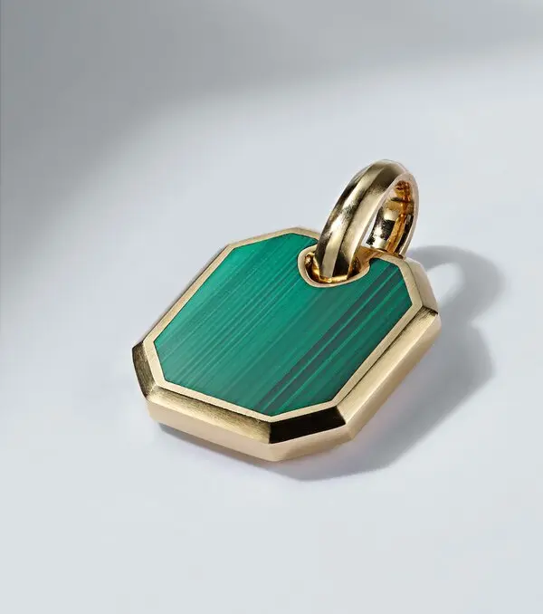 David Yurman 18kt Yellow Malachite Amulet Pendant