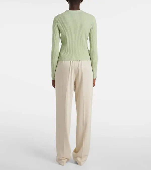 JOSEPH Ribbed-knit Wool Cardigan - Green