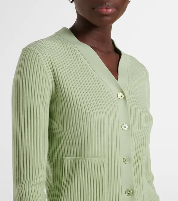 JOSEPH Ribbed-knit Wool Cardigan - Green