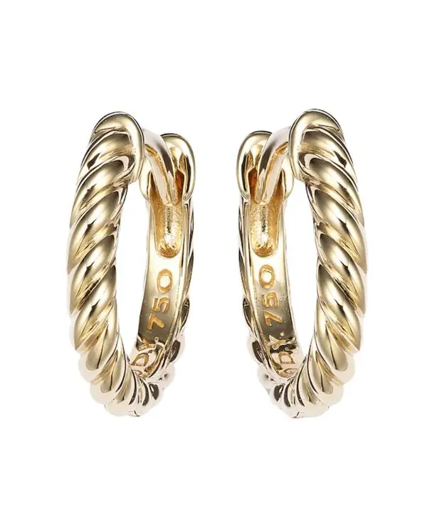 david yurman - David Yurman Sculpted Cable Micro Hoop Earrings