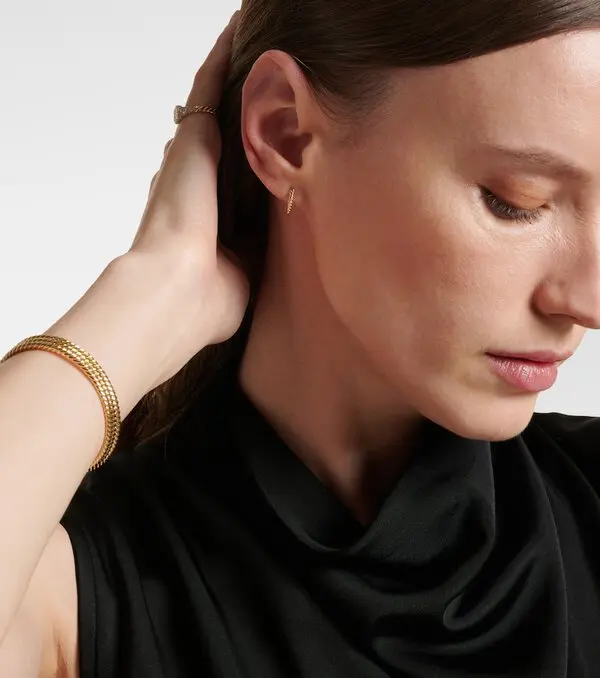 david yurman - David Yurman Sculpted Cable Micro Hoop Earrings