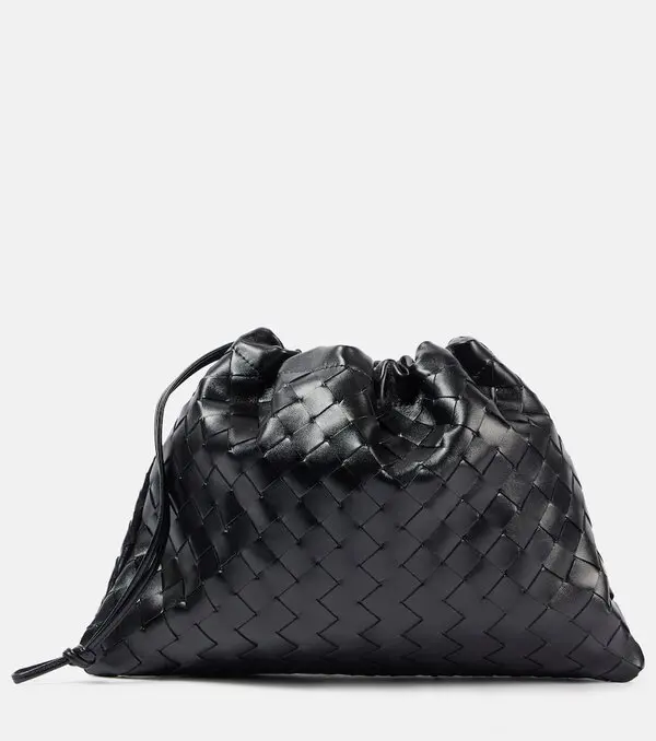 Bottega Veneta Intrecciato Leather Clutch - Black
