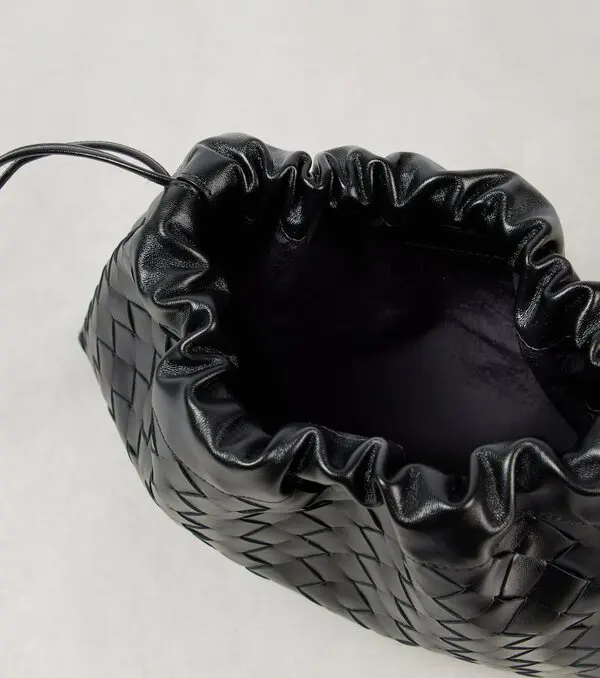 Bottega Veneta Intrecciato Leather Clutch - Black