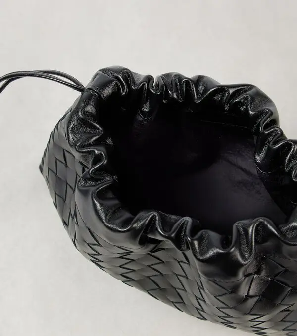 Bottega Veneta Intrecciato Leather Clutch - Black