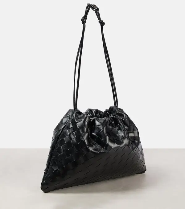 Bottega Veneta Intrecciato Leather Clutch - Black