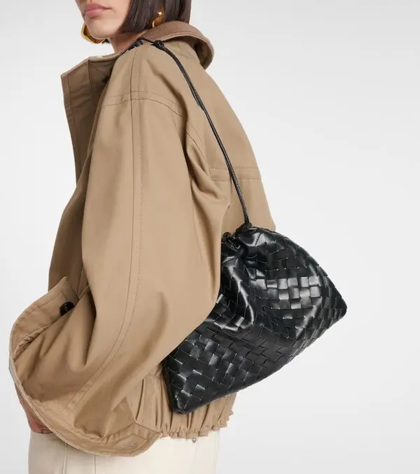 Bottega Veneta Intrecciato Leather Clutch - Black