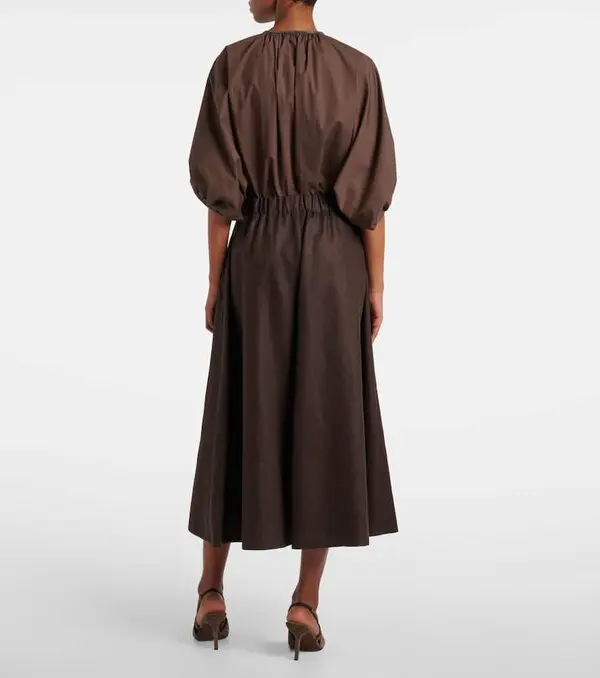 Brunello Cucinelli Linen Midi Skirt - Brown
