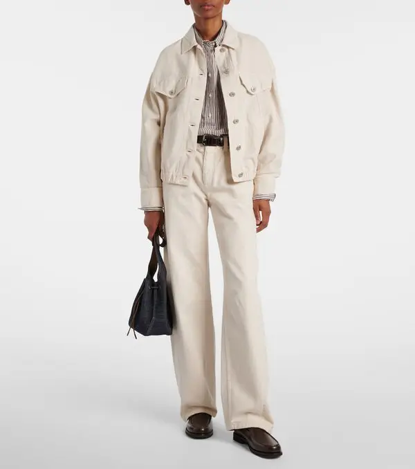 Brunello Cucinelli Monili Beaded Cotton And Linen Jacket
