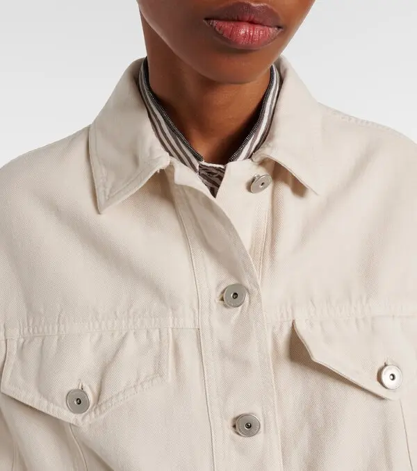 Brunello Cucinelli Monili Beaded Cotton And Linen Jacket