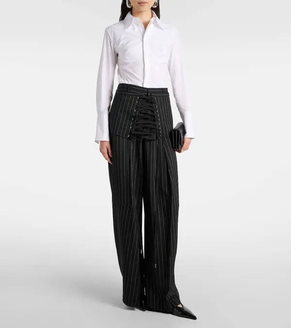JEAN PAUL GAULTIER Corset-detail Wide-leg Pants