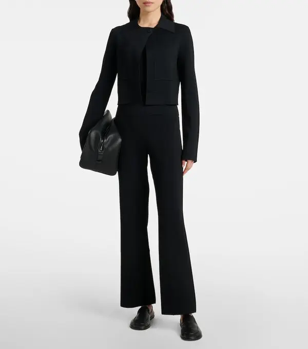 JOSEPH Knitted Flared Pants - Black
