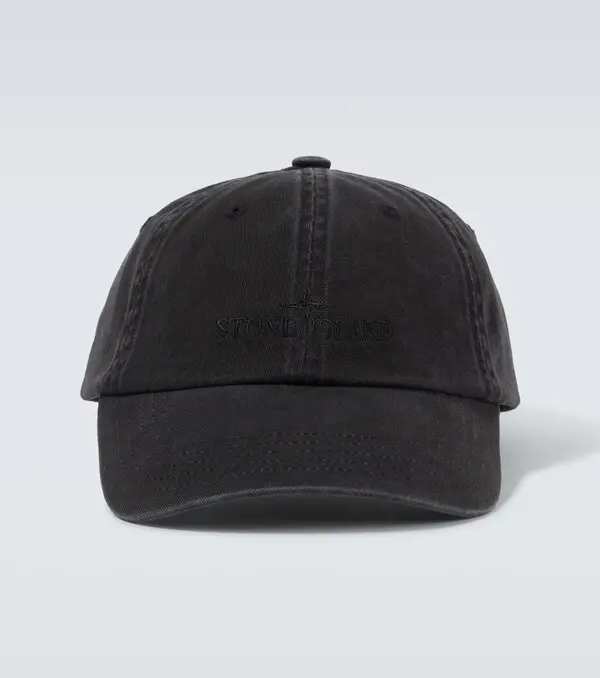 Stone Island Logo Baseball Cap - Black