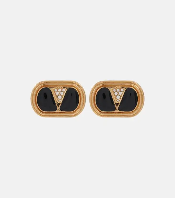 Valentino Garavani Ovalette Embellished Earrings - Gold