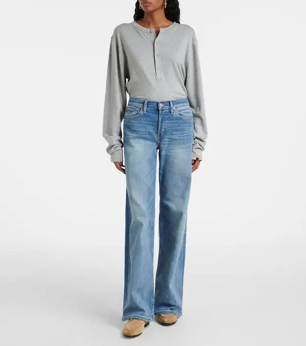 RE/DONE Cotton Stretch Wide-leg Jeans
