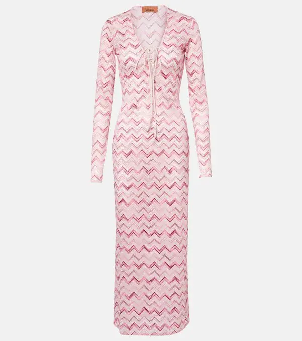 Missoni Lame Midi Dress - Pink