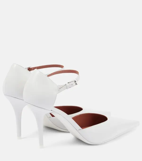 Amina Muaddi Barbara Mary Jane Leather Pumps
