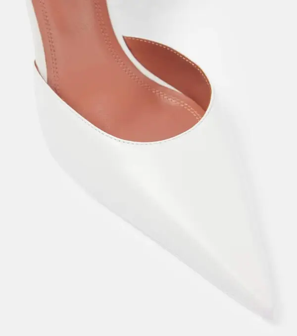 Amina Muaddi Barbara Mary Jane Leather Pumps