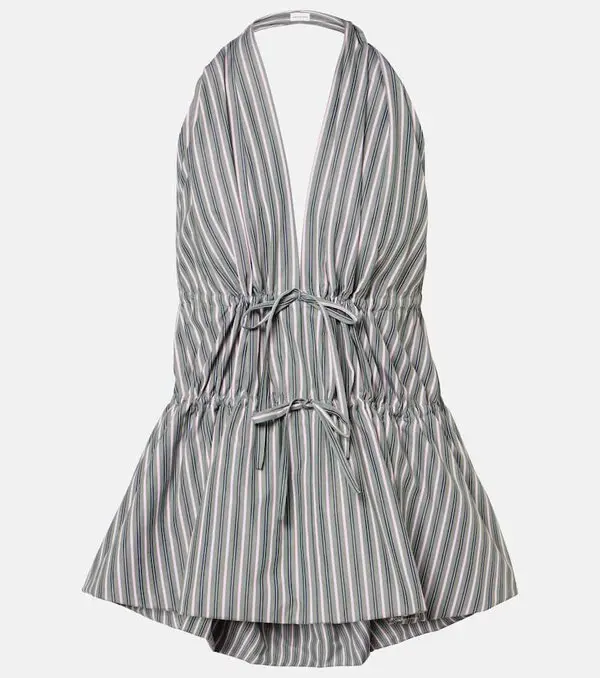 Dries Van Noten Striped Halterneck Top - Green