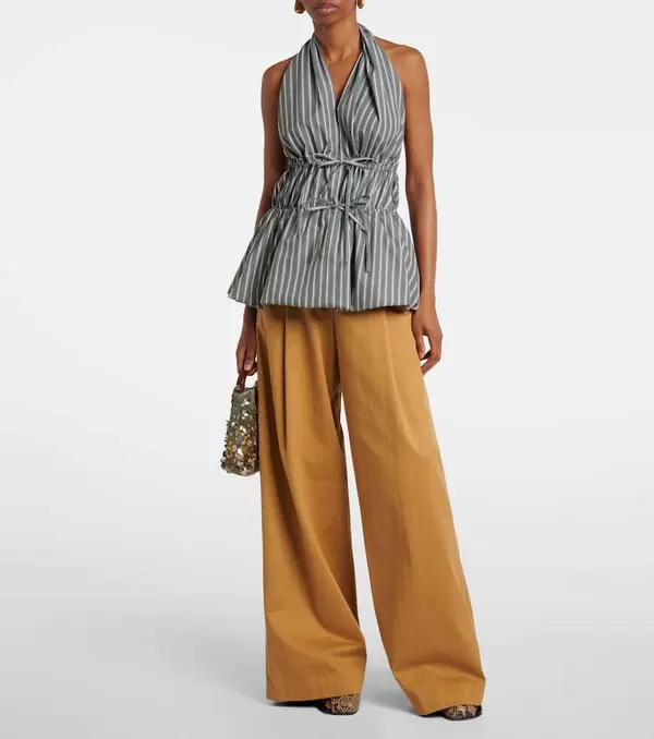 Dries Van Noten Striped Halterneck Top