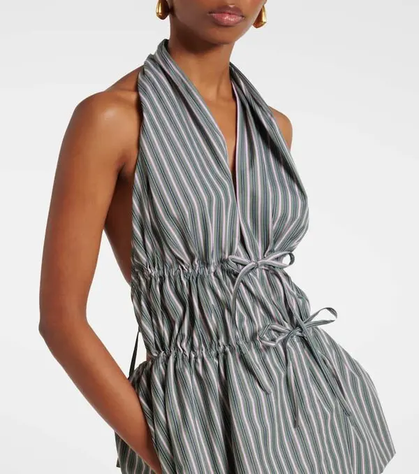 Dries Van Noten Striped Halterneck Top