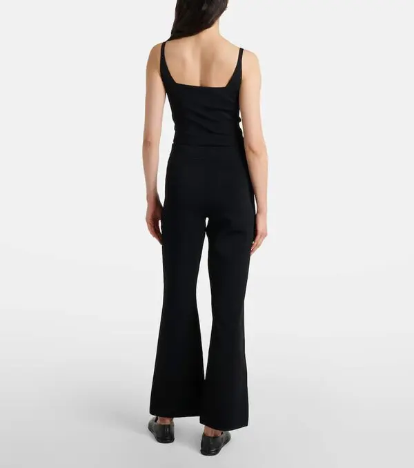 JOSEPH Knitted Mid-rise Flare Pants - Black