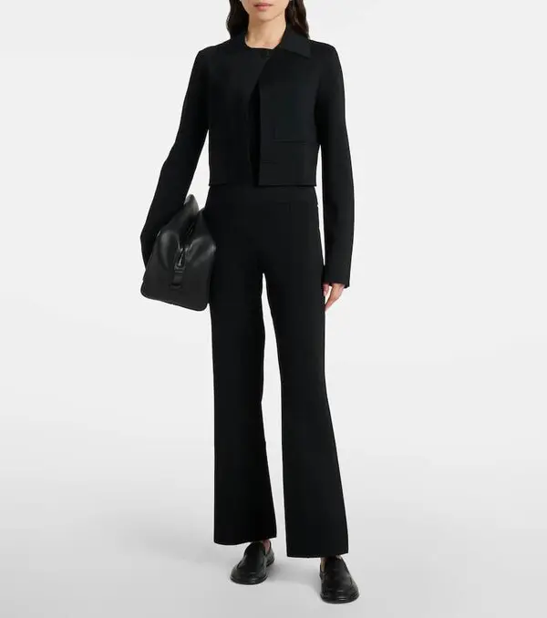 JOSEPH Knitted Mid-rise Flare Pants - Black