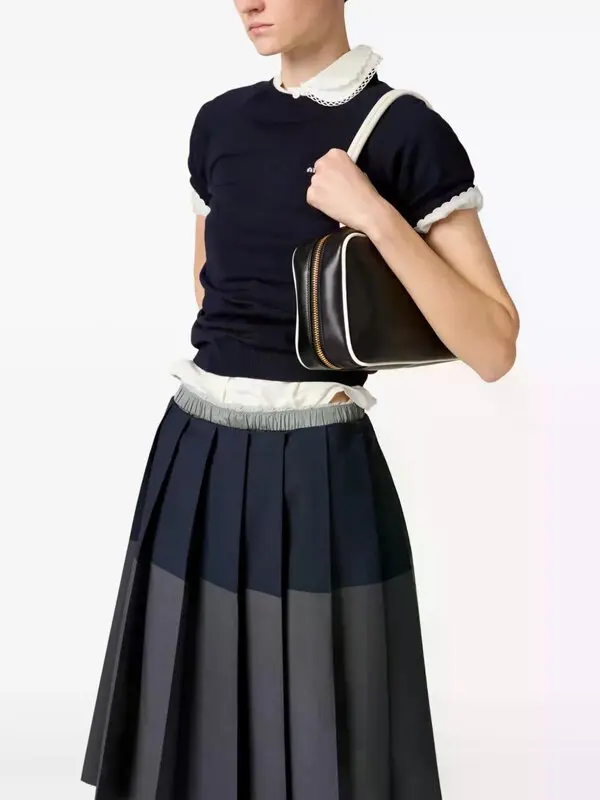 Miu Miu Logo-intarsia T-shirt - Blue