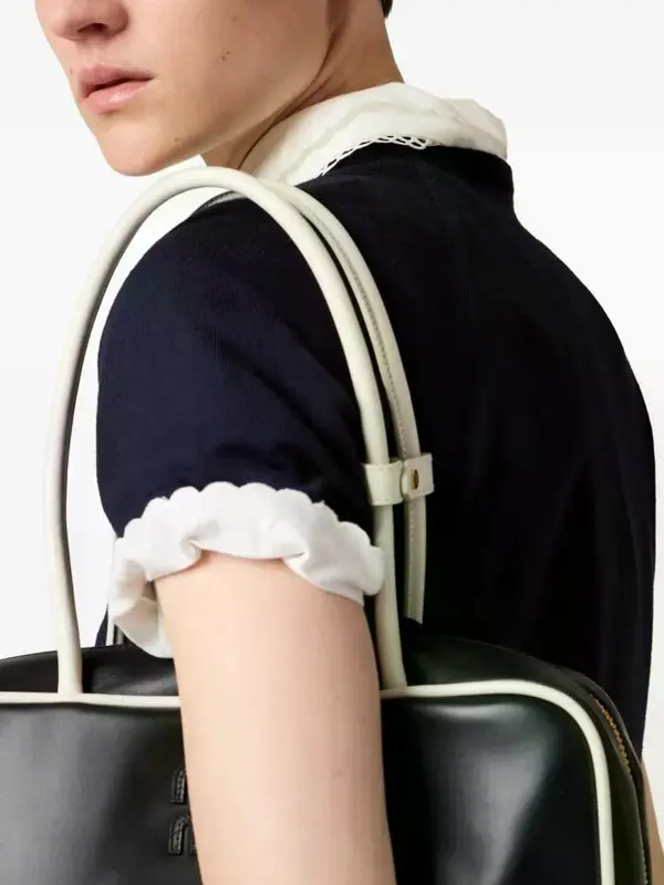 Miu Miu Logo-intarsia T-shirt - Blue